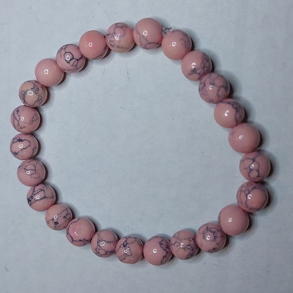 Hand Crafted | Jewelry | Light Pink Howlite Stone 8mm Round Bead ...